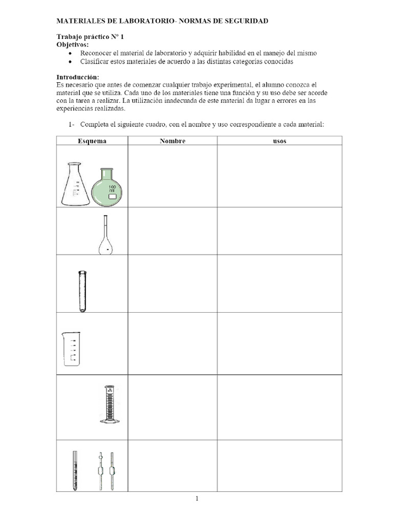 NORMAS DE SEGURIADAD EN EL LABORATORIO (Trab. Práctico) | PDF