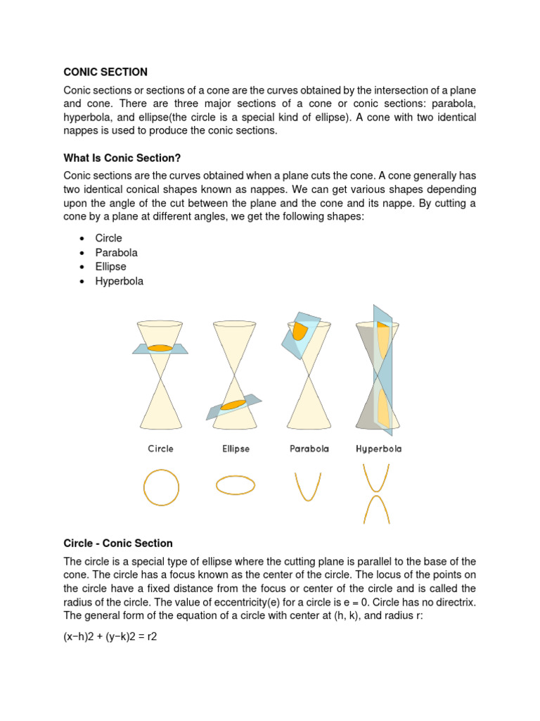 Conic Section - Circle | PDF | Ellipse | Euclidean Geometry