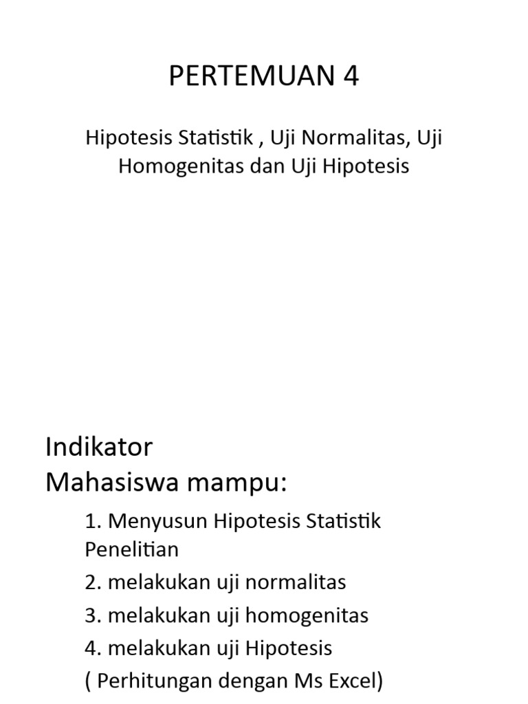 Uji Hipotesis dan Normalitas Data | PDF