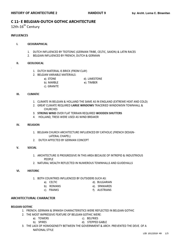 Handout 9 11e Belgian Dutch Gothic Architecture | PDF | Gothic ...