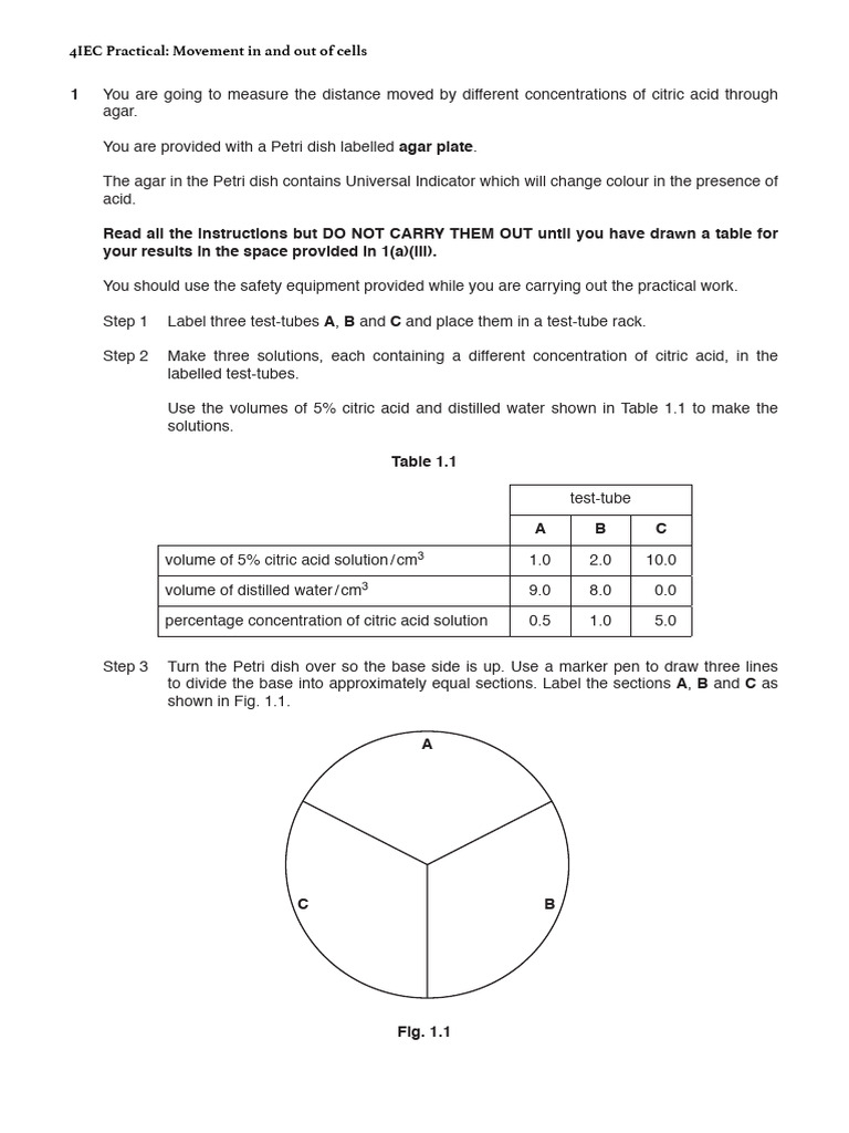 Ch3-Practical Movement in and Out of cells-4IEC | PDF | Diffusion | Acid