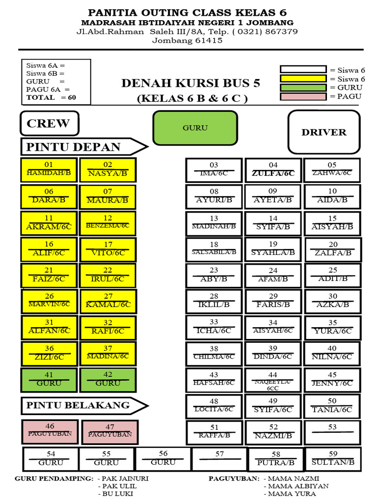 Denah Bus 2 | PDF