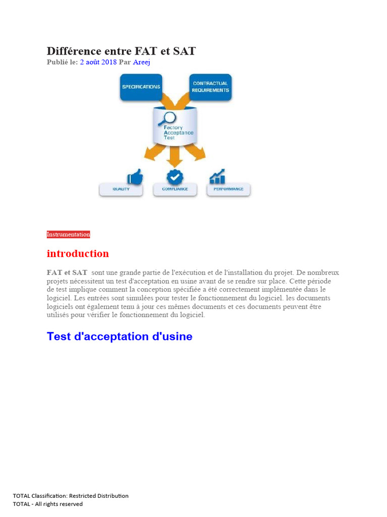 Différences entre FAT et SAT | PDF | Test de logiciel | Logiciel