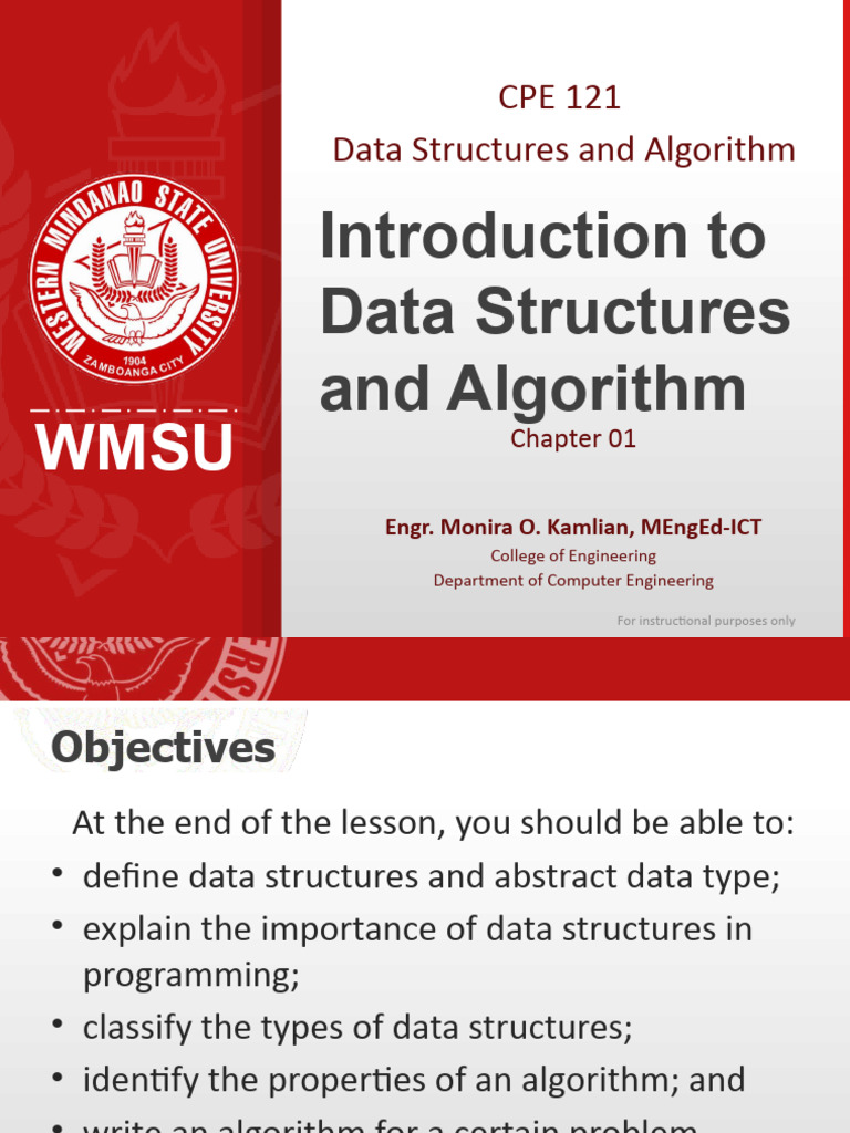 CPE121 - Chapter01 - Introduction To Data Structures and Algorithm | PDF | Data Type | Data ...