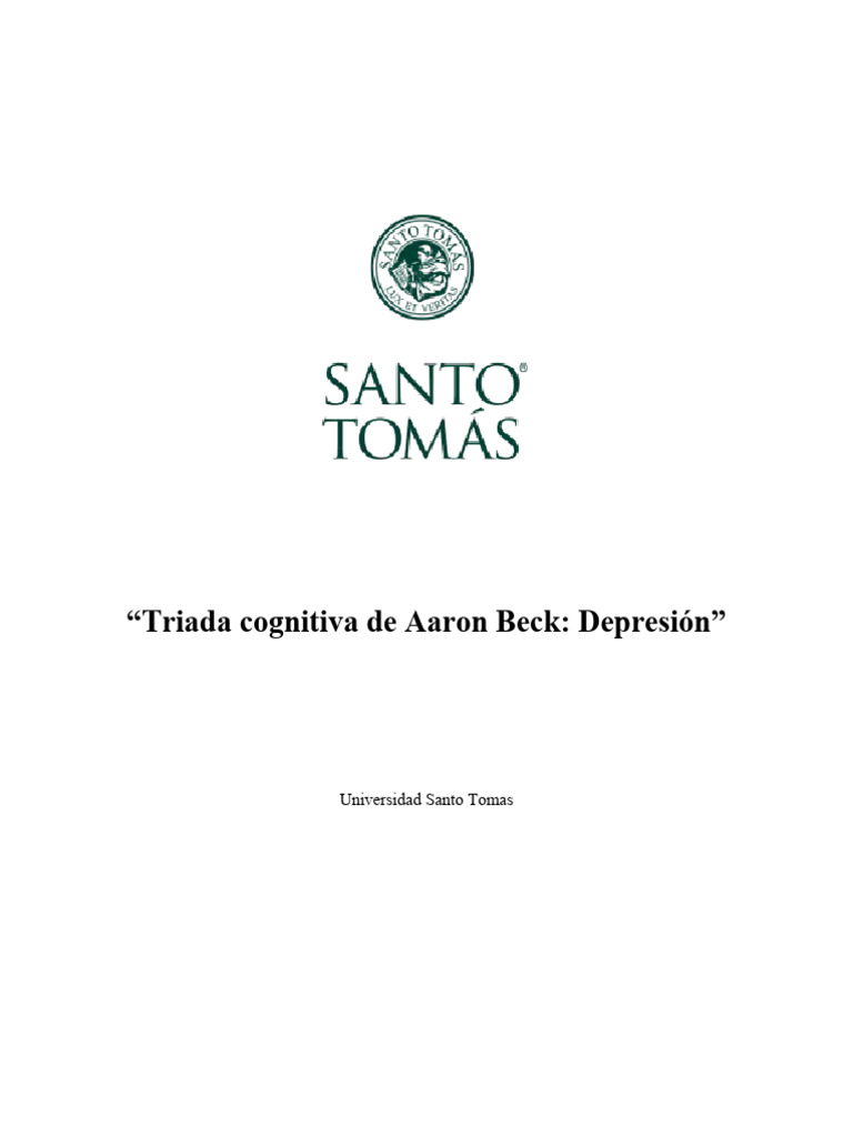 Triada Cognitiva de Aaron Beck | PDF | Crecimiento personal y profesional | Relaciones ...
