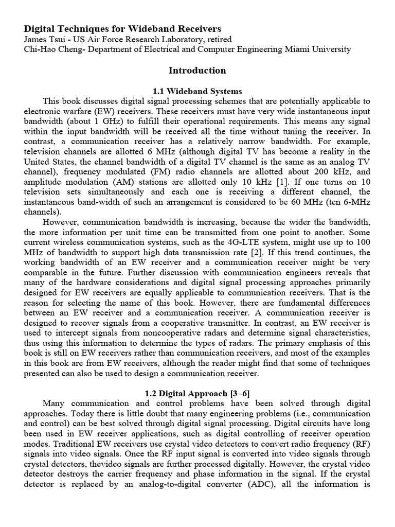 Digital Techniques For Wideband Receivers | PDF | Analog To Digital ...