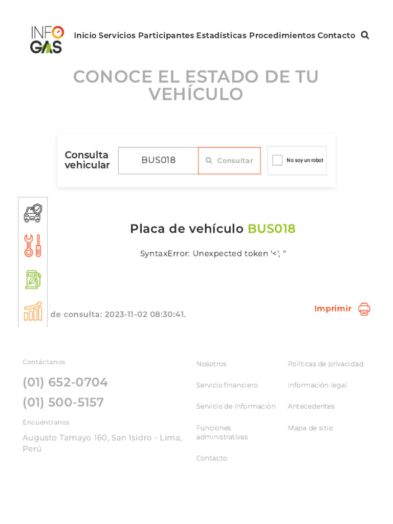 Infogas - Conoce El Estado de Tu Vehículo | PDF