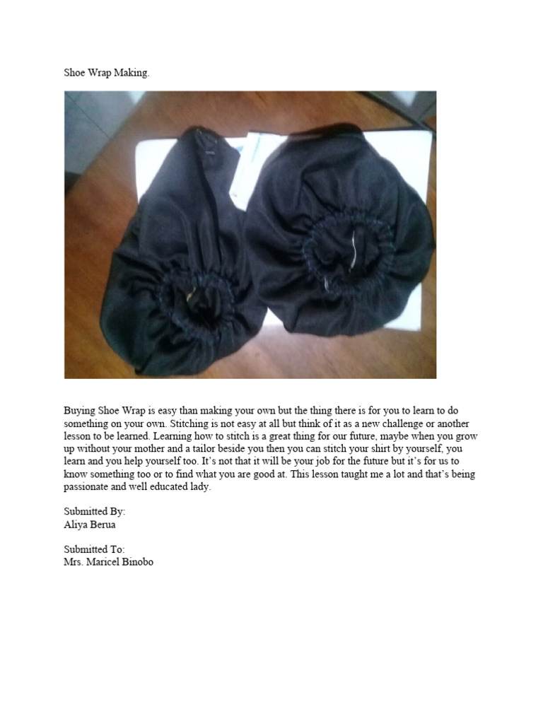 Shoe Wrap Making REflection | PDF