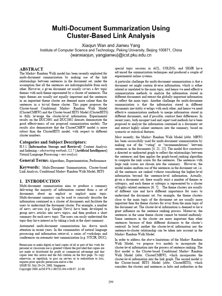 Wan 2008 | PDF | Cluster Analysis | Markov Chain