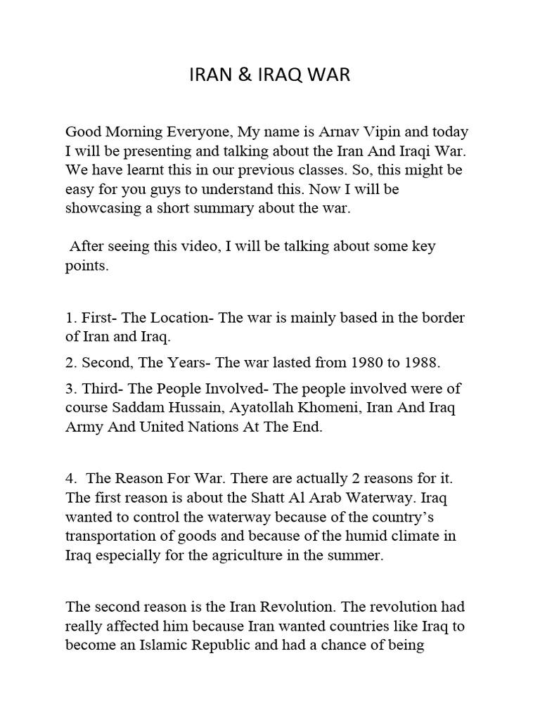 Iran and Iraq War | PDF