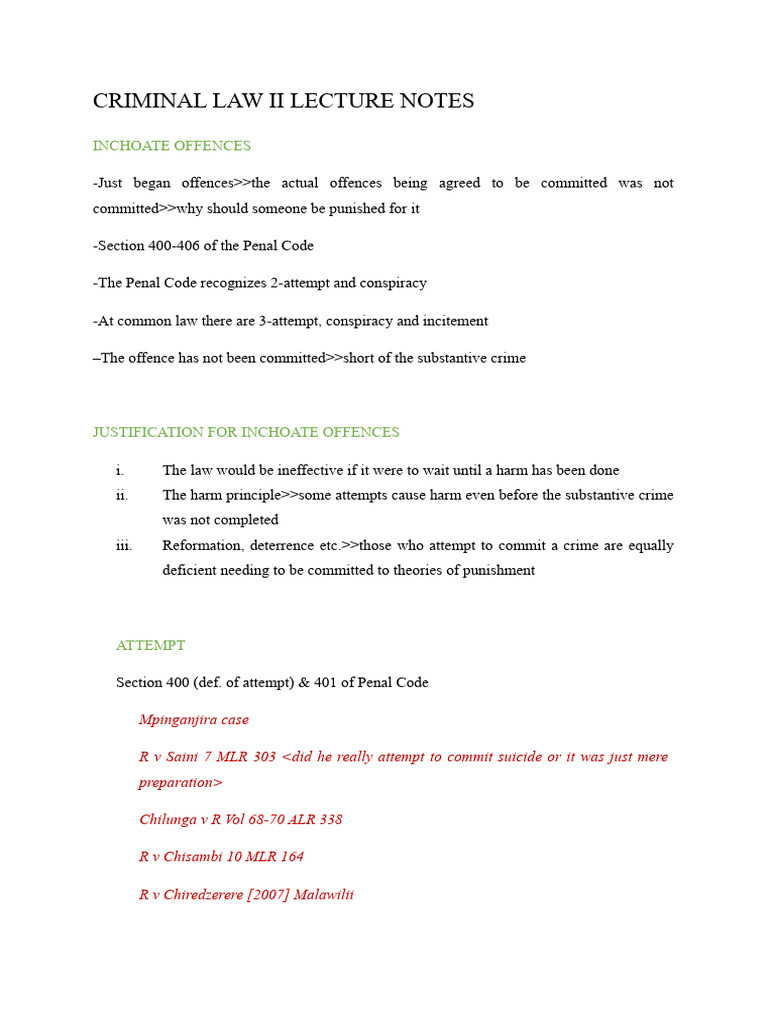 Criminal Law Ii Lecture Notes | PDF | Burglary | Theft