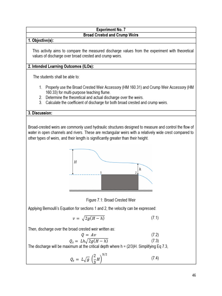 Experiment 7 | PDF | Discharge (Hydrology) | Chemical Engineering