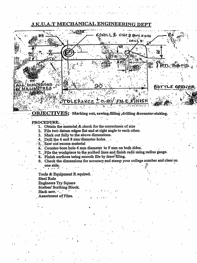Bottle Opener Exercise - Fitting Workshop | PDF