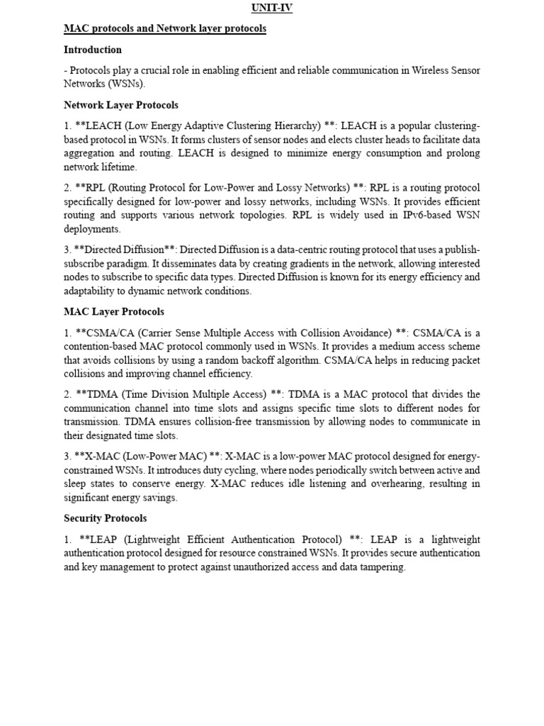 WSN All Units | PDF | Wireless Sensor Network | Routing