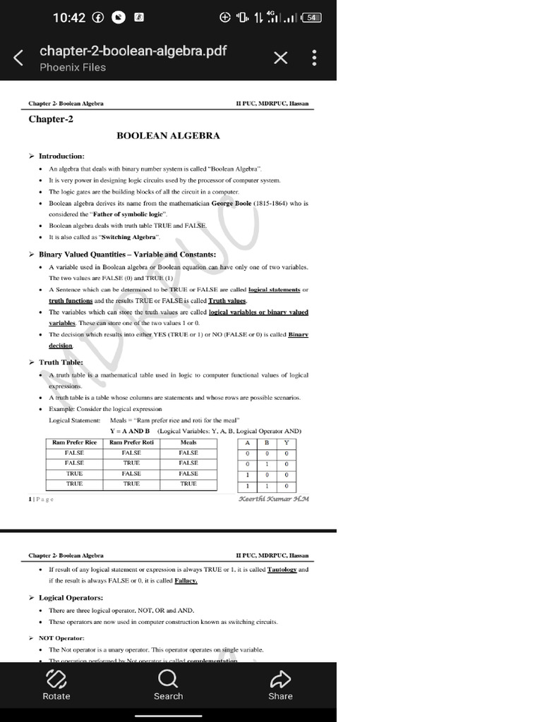 Boolean Algebra | PDF