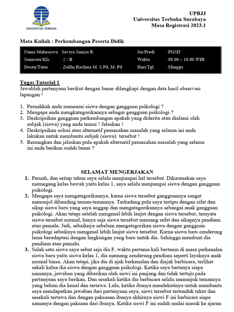 Tugas Tutorial 1 PPD - 2023 | PDF