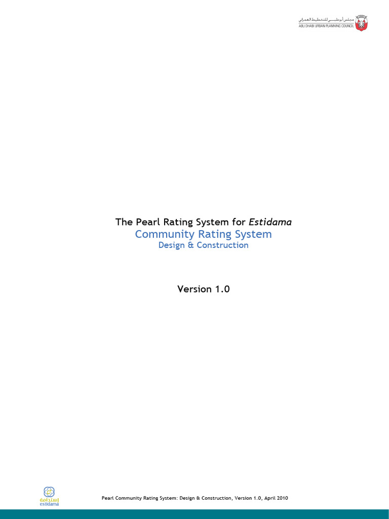The Pearl Rating System For Estidama - Community Rating System | PDF ...