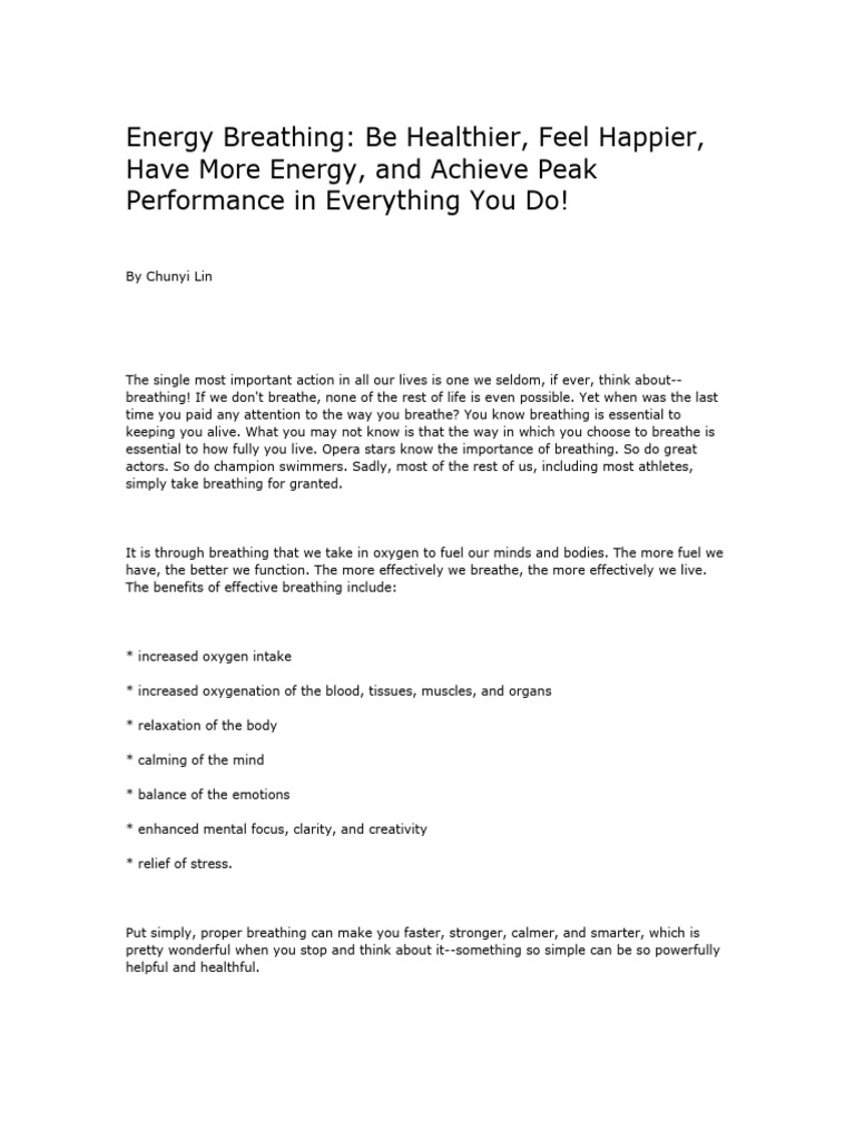 Energy Breathing | PDF | Breathing | Yin And Yang