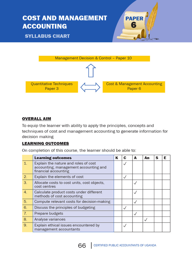 6 CPA COST AND MANAGEMENT ACCOUNTING Paper 6 | PDF | Cost Accounting | Management Accounting