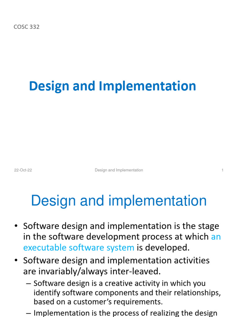 5 - Design and Implementation | PDF | Component Based Software Engineering | Software