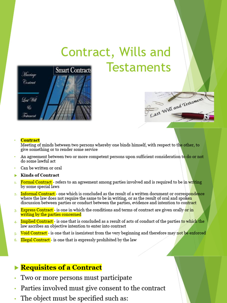 Contract Wills and Testaments | PDF | Informed Consent | Common Law