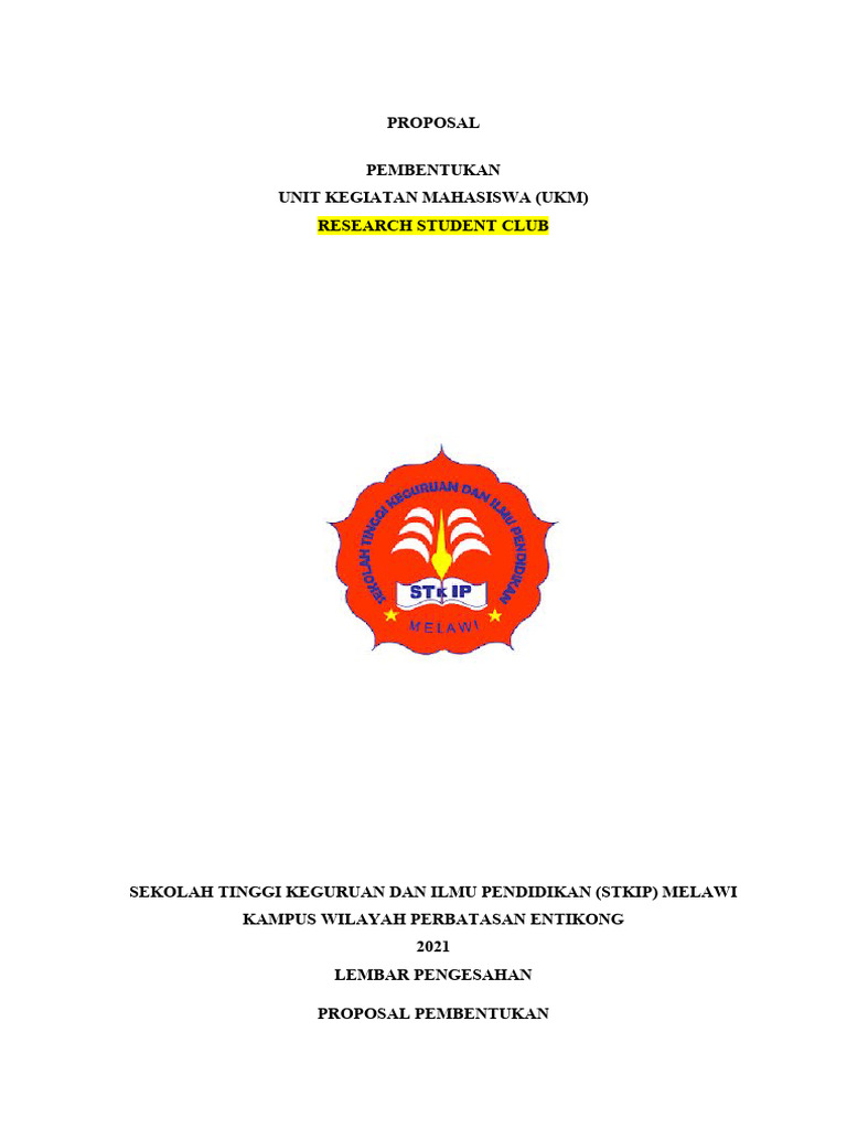 Proposal UKM Penelitian STKIP Melawi | PDF