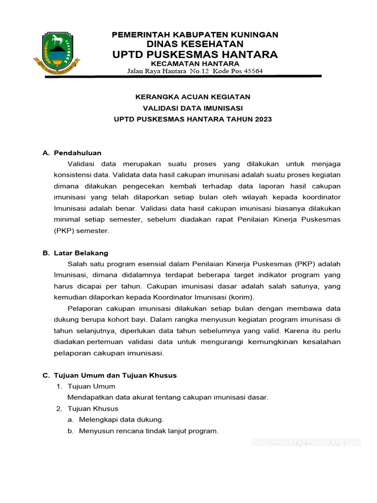 KAK Validasi Data | PDF