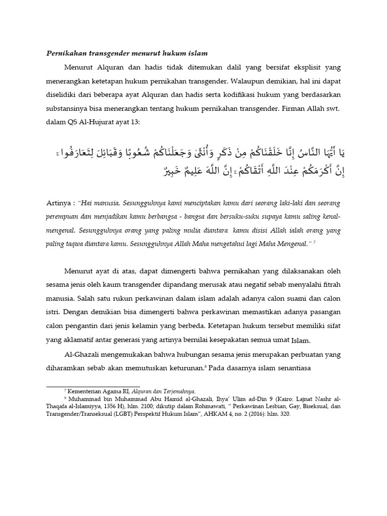 Hukum perkawinan transgender | PDF