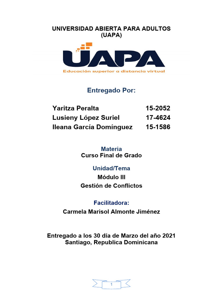 Trabajo Final Modulo 3 | Descargar gratis PDF | Mediación