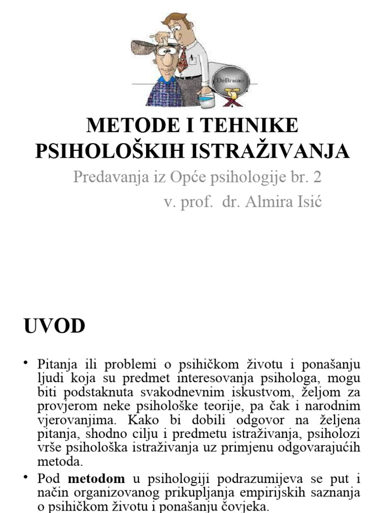 Metode I Tehnike Psihološlkih Istraživanja | PDF
