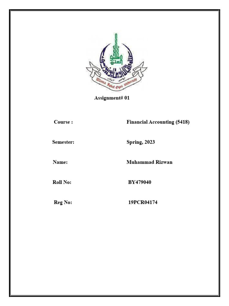 5418 Assignment # 01 | PDF | Securities (Finance) | Equity (Finance)