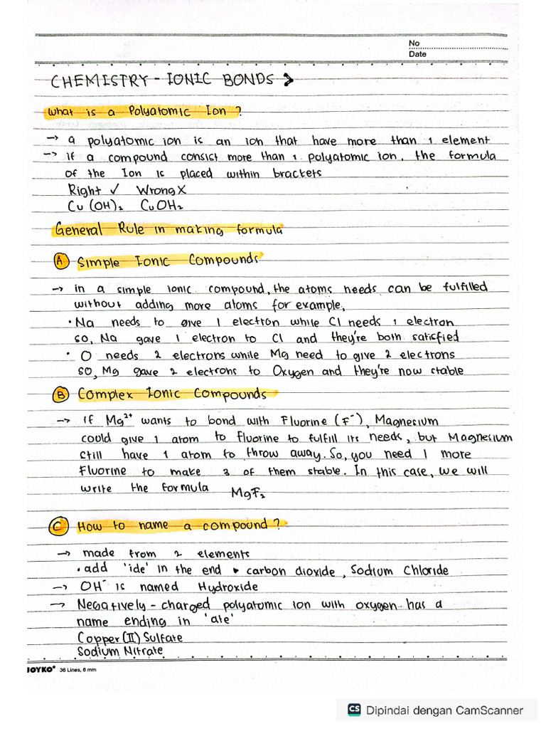 Chemistry - Ionic Bonds | PDF