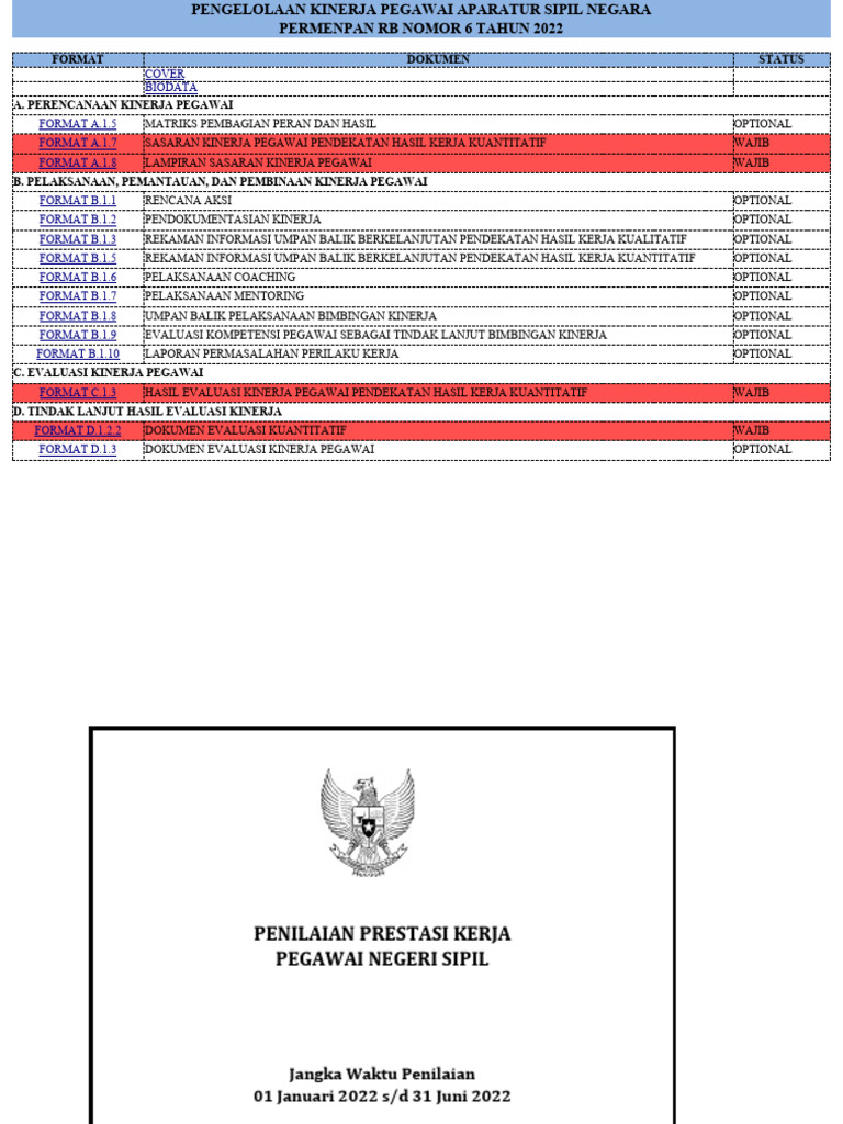 Format SKP Ja JF Dan p3k Kuantitatif (Permen Panrb 6 THN 2022) | PDF