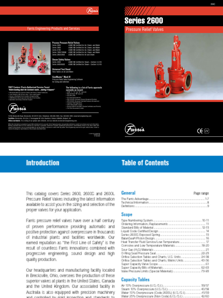 Series2600 FARRIS | PDF | Valve | Pressure