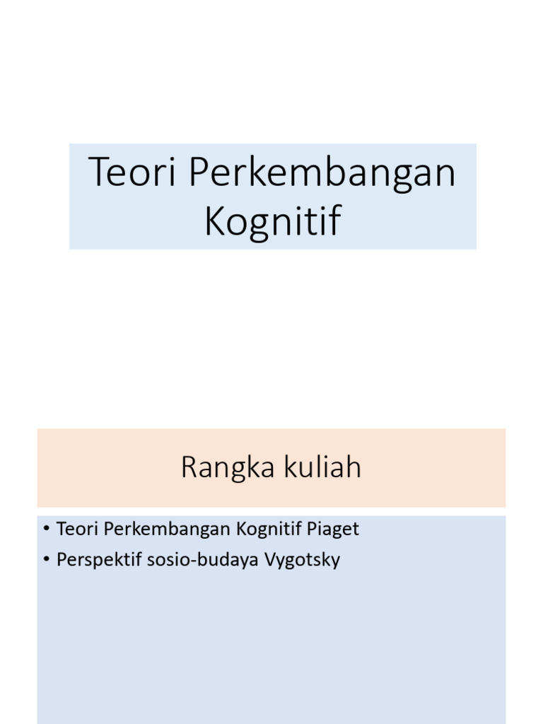 Perbandingan Teori Kognitif Piaget dan Vygotsky | PDF | Sains & Matematika
