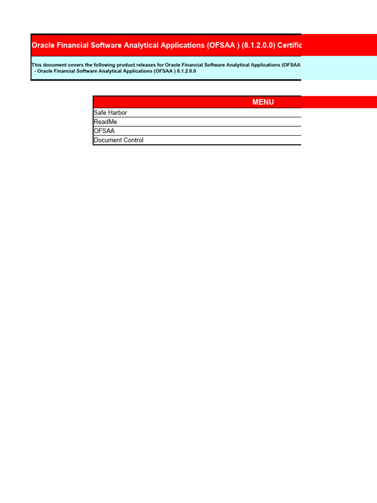 OFSAA 812 Technology Matrix 25october2023 | PDF | Networking | Internet & Web