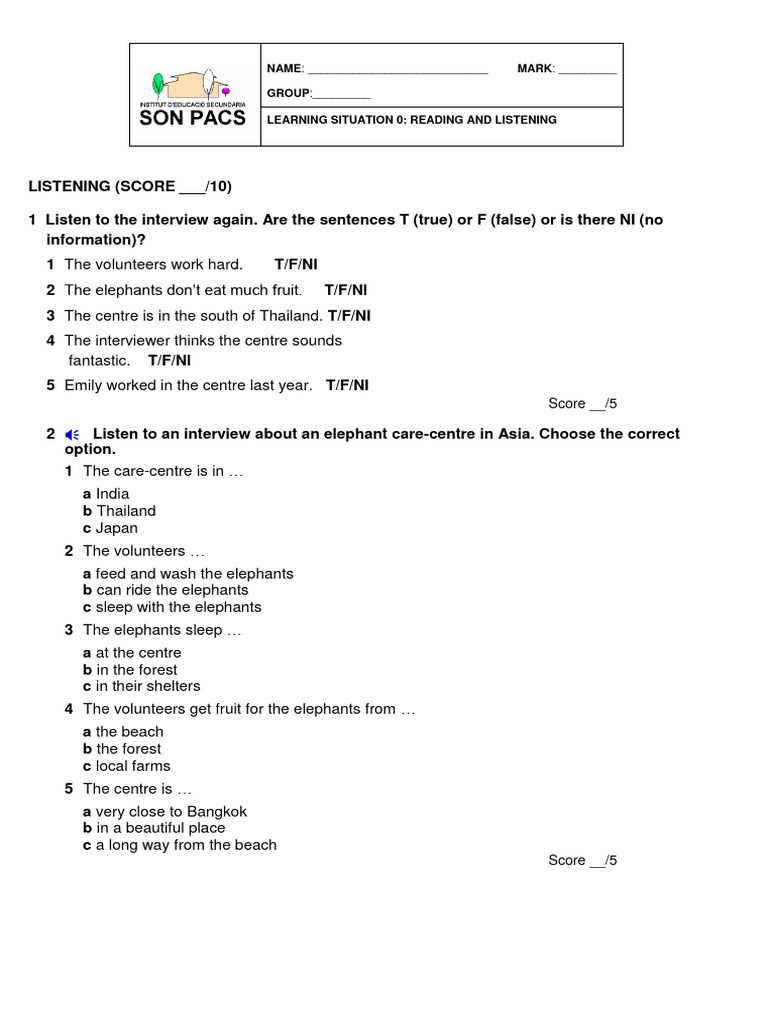 LS0 Reading Listening Nese | PDF