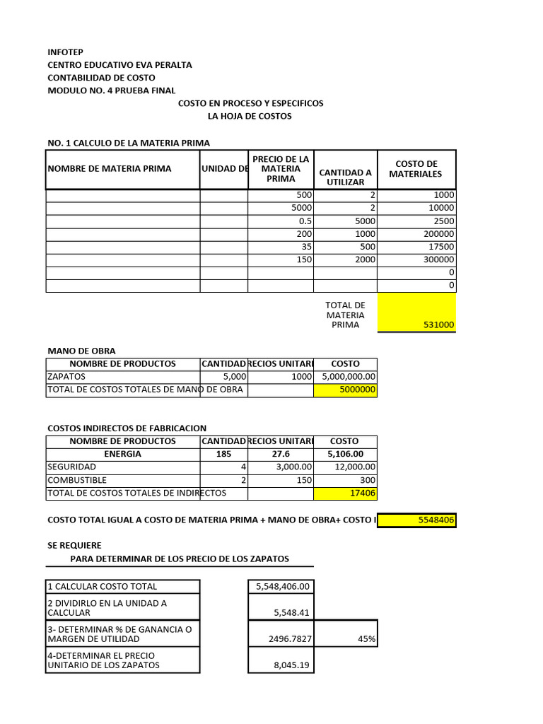 Planilla Prueba Final Modulo 4 | PDF | Economias | Negocios económicos