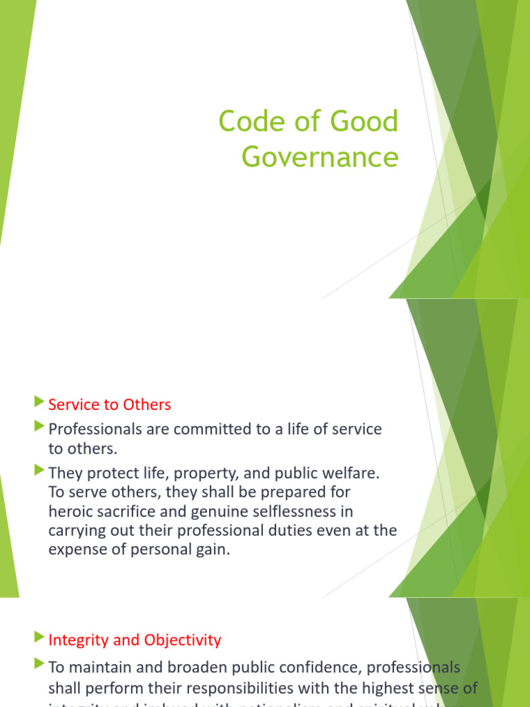 Code of Good Governance | PDF | Career & Growth | Business