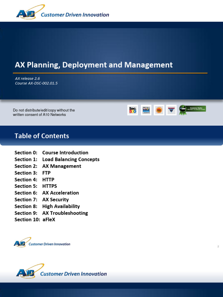 A10 Training 00 Intro | PDF