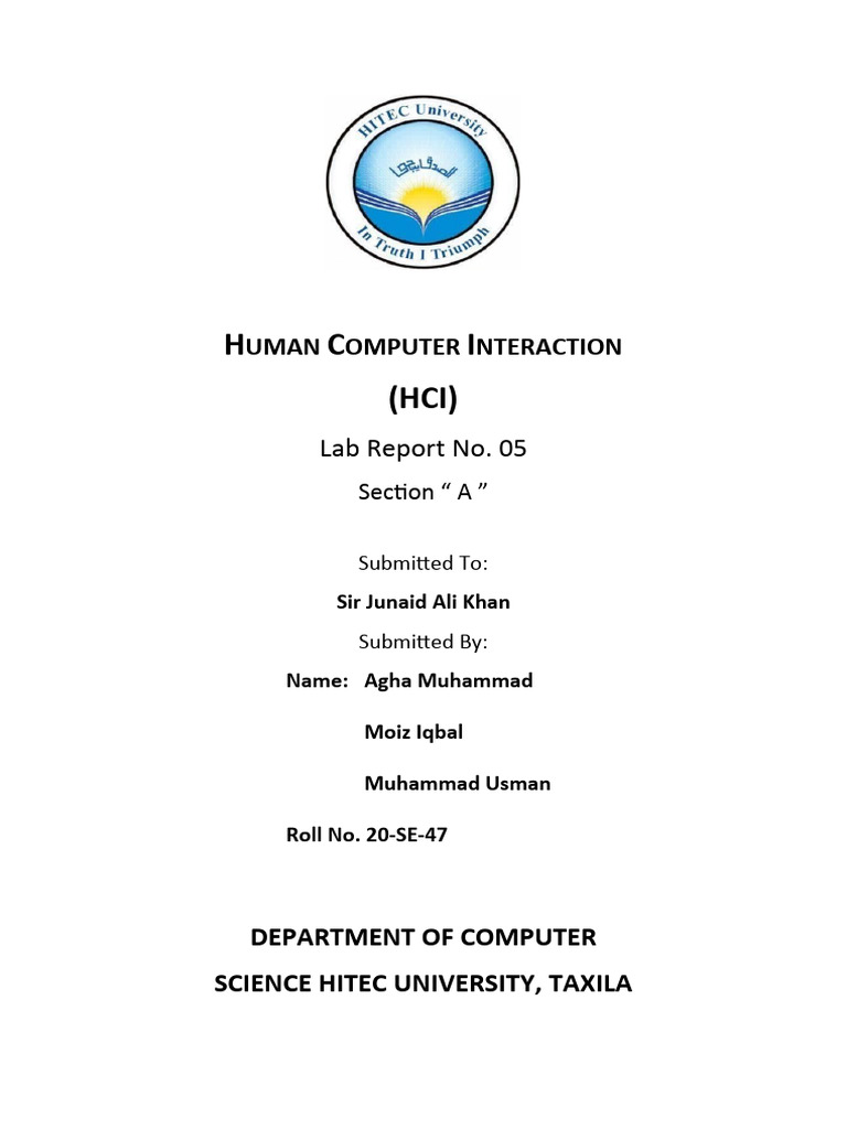 HCI Lab 5 | PDF | Human–Computer Interaction | World Wide Web HCI Lab 5 | PDF | Human–Computer Interaction | World Wide Web