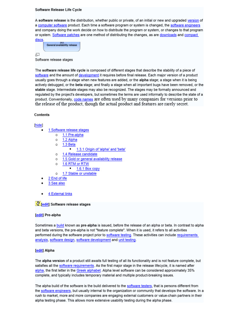 Software Release Life Cycle | PDF | Software Release Life Cycle ...