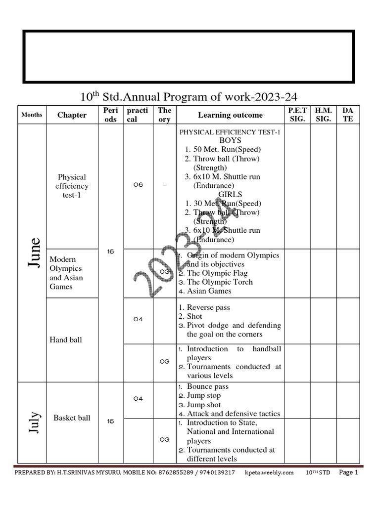 10th PET POW EM 2023 24 | PDF | Asana | Physical Exercise