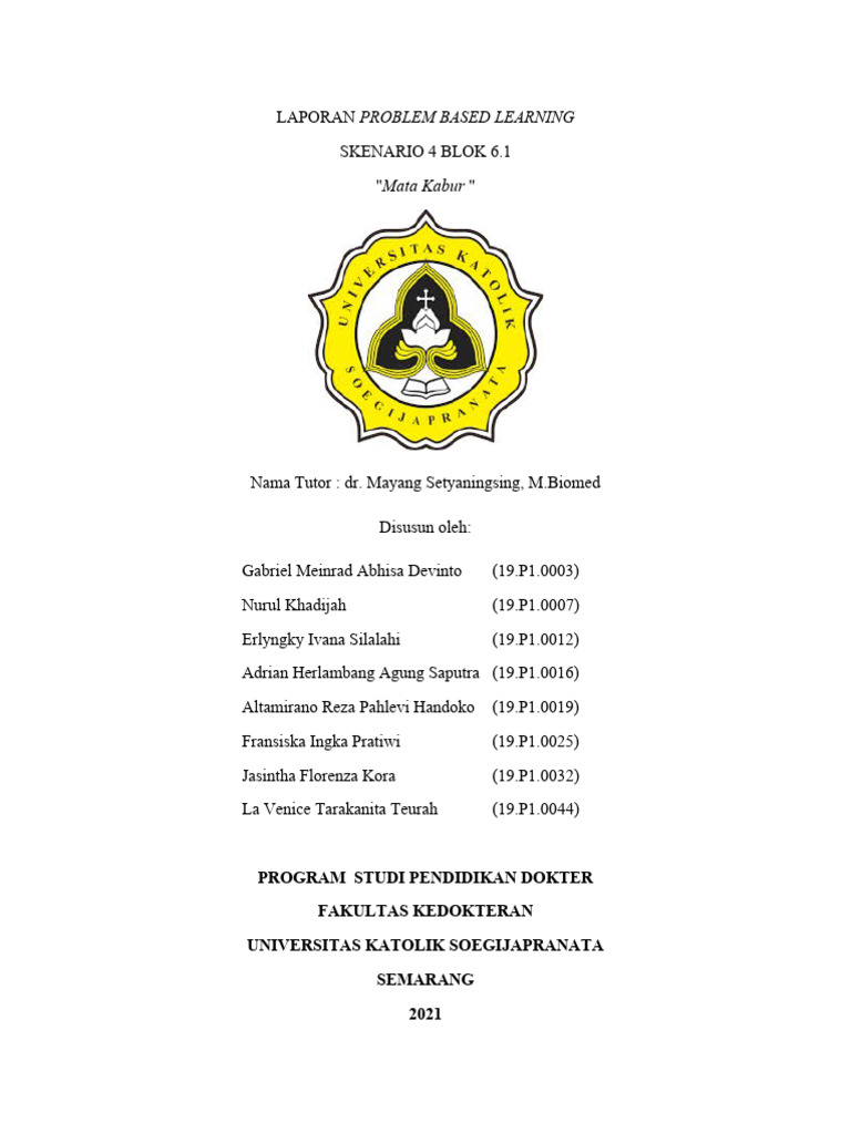 Laporan Resmi PBL Skenario 1 Blok 5.1 - Kelompok 3 Mata Kabur | PDF