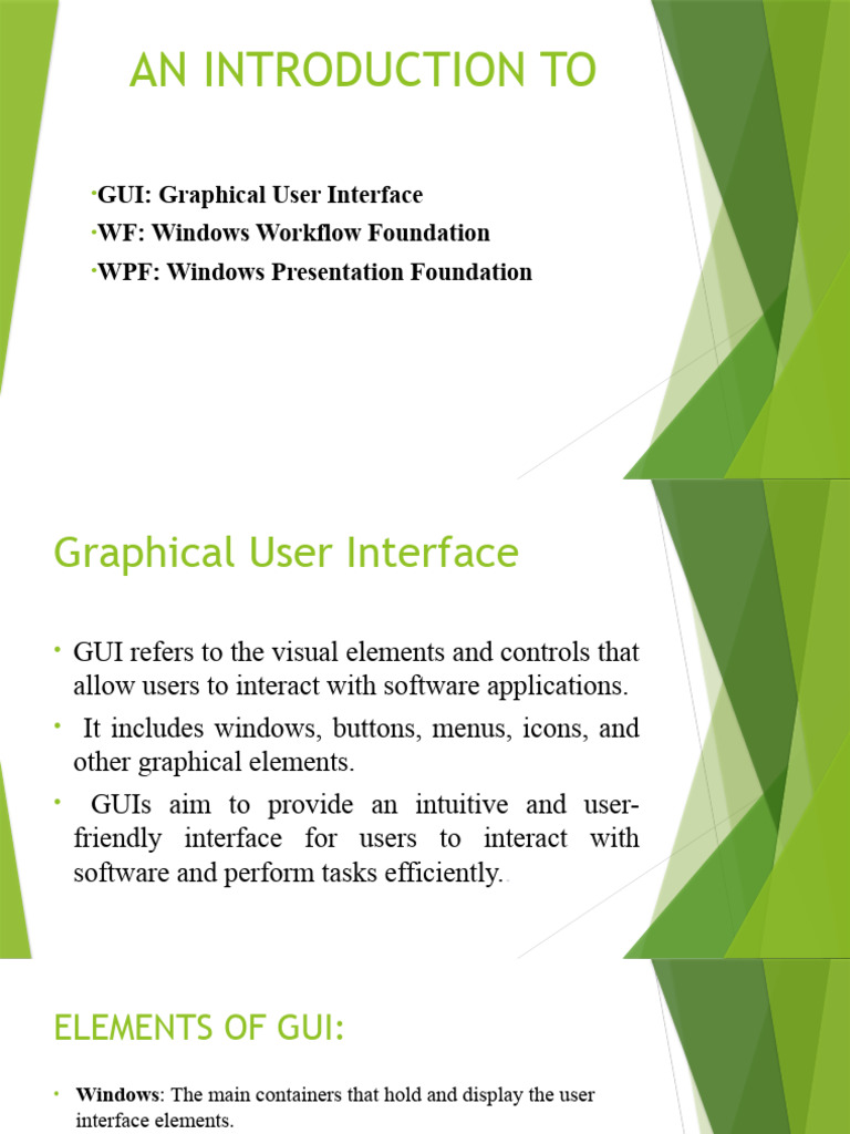 GUIPPT | PDF | Graphical User Interfaces | Windows Presentation Foundation