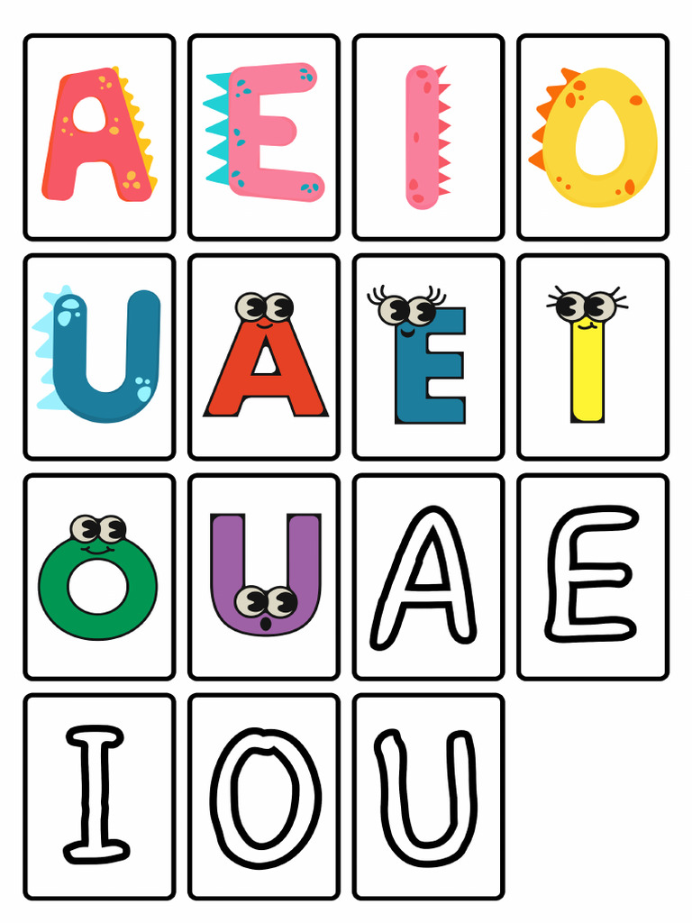 Tarjetas Las Vocales | PDF