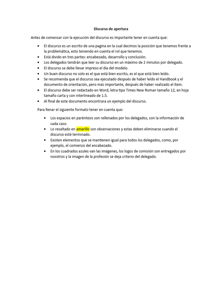 Formato de Discurso | PDF | America latina