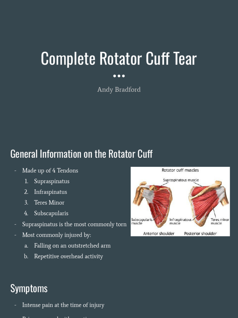 Rotator Cuff Tear | PDF | Shoulder | Clinical Medicine