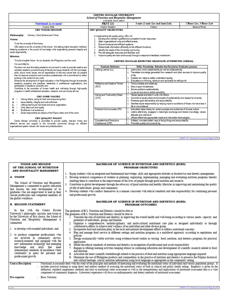 ND 212-Nutritional Assessment | PDF | Dietitian | Anthropometry