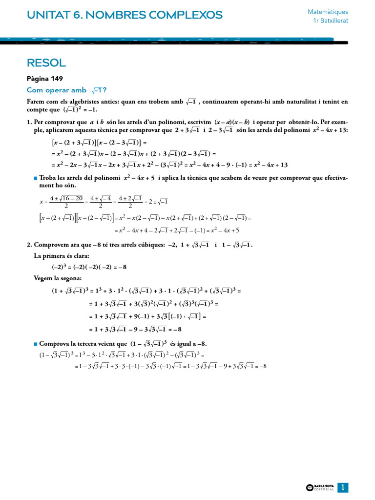 Sol Unitat 6 Complexes Pdf